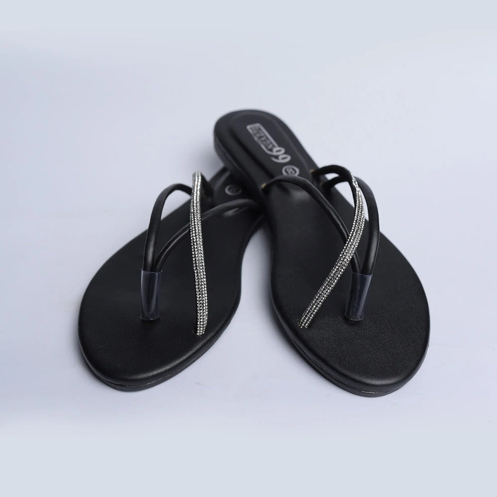 NBS-E9924 Black Slipper - Neon By Anum Hassan